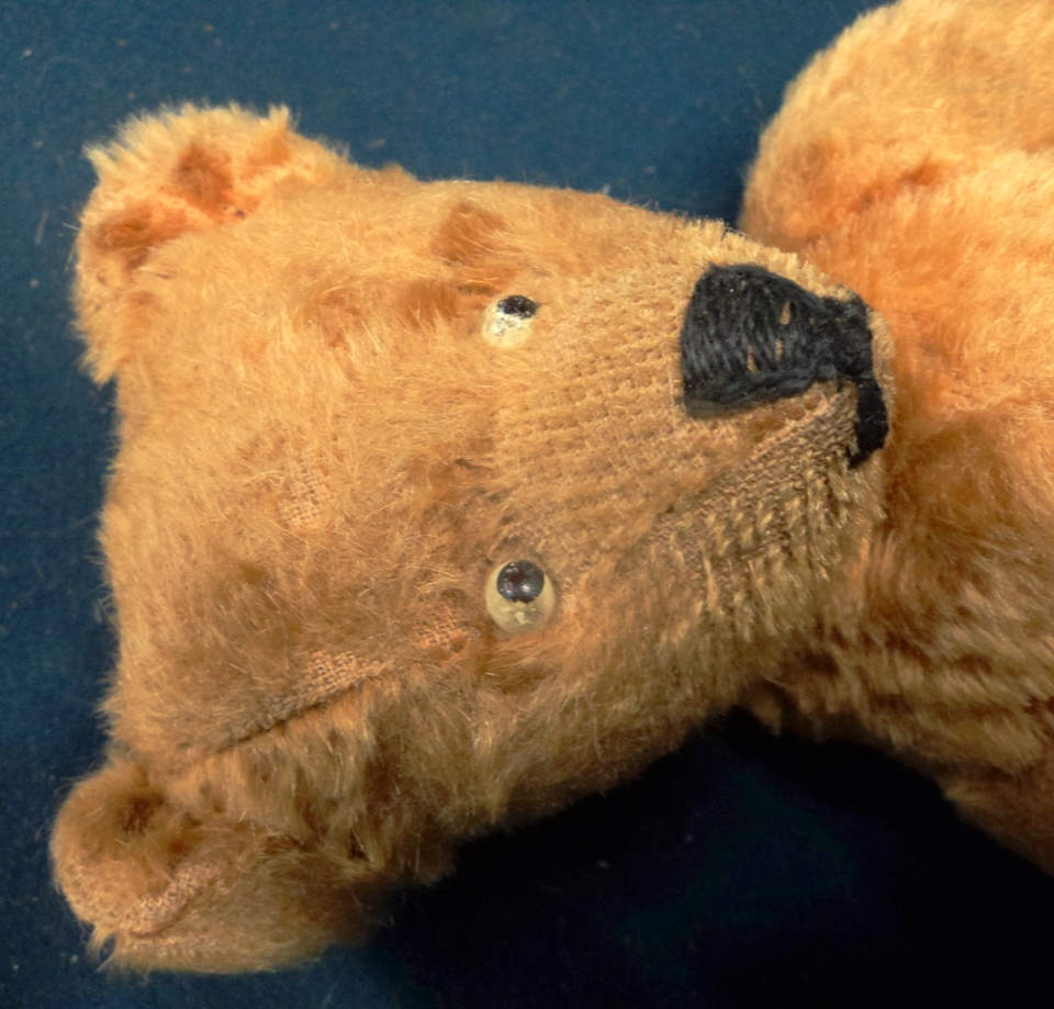 13-Inch Antique Early 20thC Jointed Mohair Teddy Bear w/ side glance ...