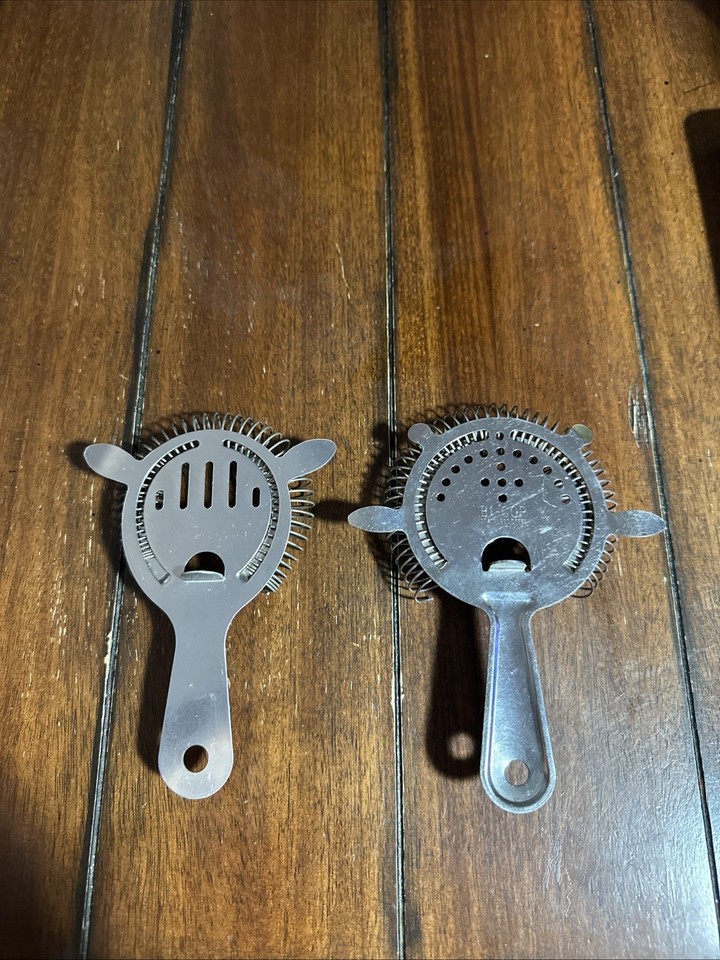 2 Bi-Cor Cocktail Shaker Ice/Martini Strainer Wire Rings Stainless ...