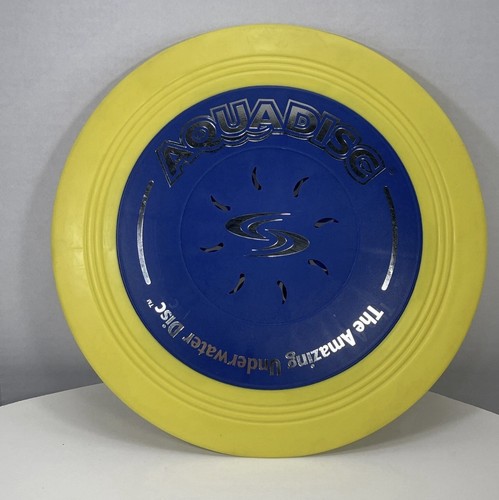 2005 Aqua Disc Blue Yellow Underwater Flying Toy Pool Frisbee RARE PG ...
