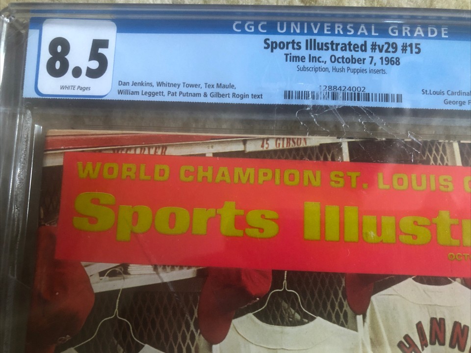 Sports Illustrated 1968 Cardinals Maris Gibson Brock Cgc 8.5 1st Of 4 ...