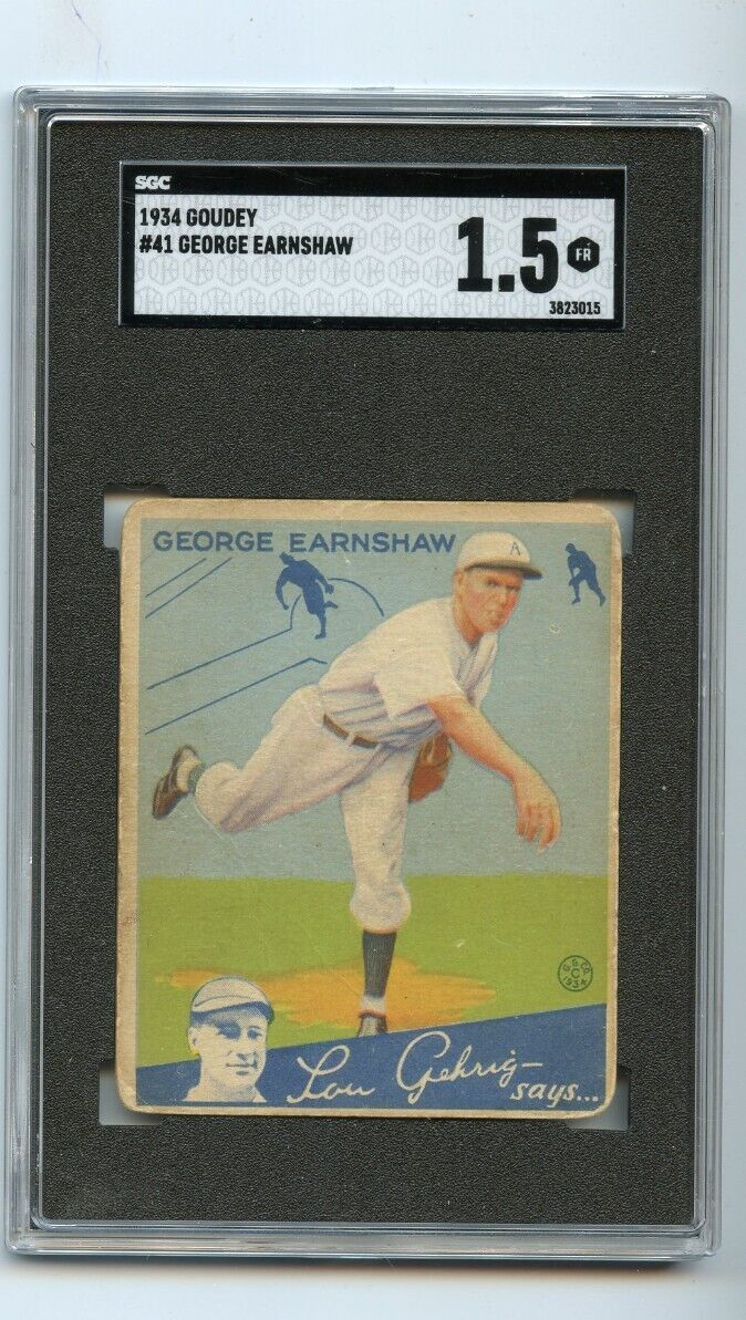 1934 Goudey Big League Chewing Gum - R320 #41 George Earnshaw (RC) for ...