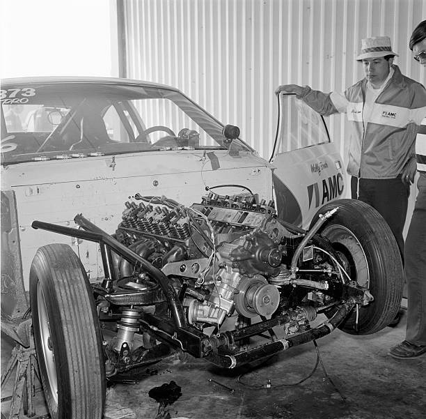 Engine tear-down on Wally Booth Pro Stock AMC Hornet Front cli- 1974 ...