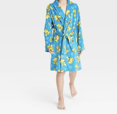 2022 Blue Pokemon Robe -Sizes XS -L Pikachu Bathrobe New With Tags! | eBay