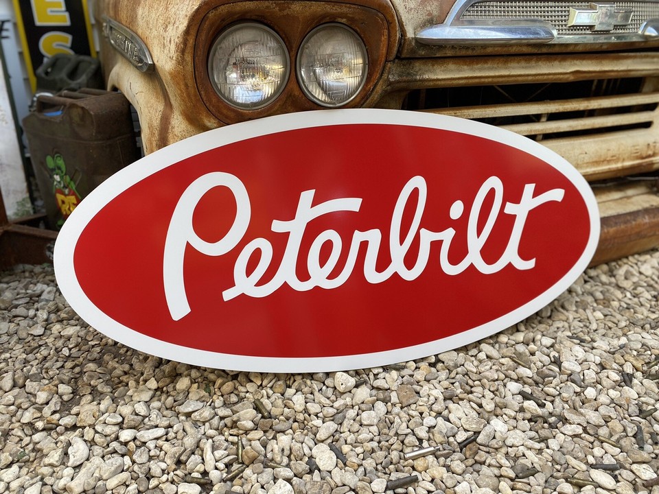 Antique Vintage Old Style Peterbilt Semi Truck Sign | eBay