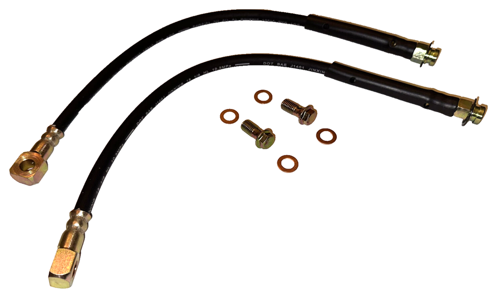18" Disc Brake Conversion 10mm Rubber Brake Line Hose Set Banjo Clips ...