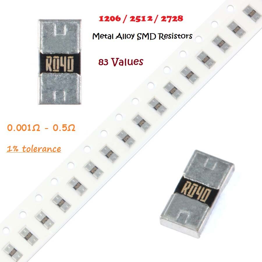 1206/2515/2728 Metal Alloy SMD/SMT Resistors 1% 0.001Ω - 0.5Ω (83 ...