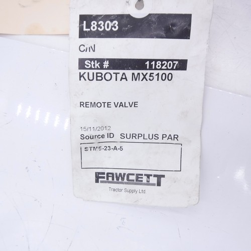 OEM Kubota Rear Remote Double Acting Hydraulic Valve L8303 For MX5100 ...