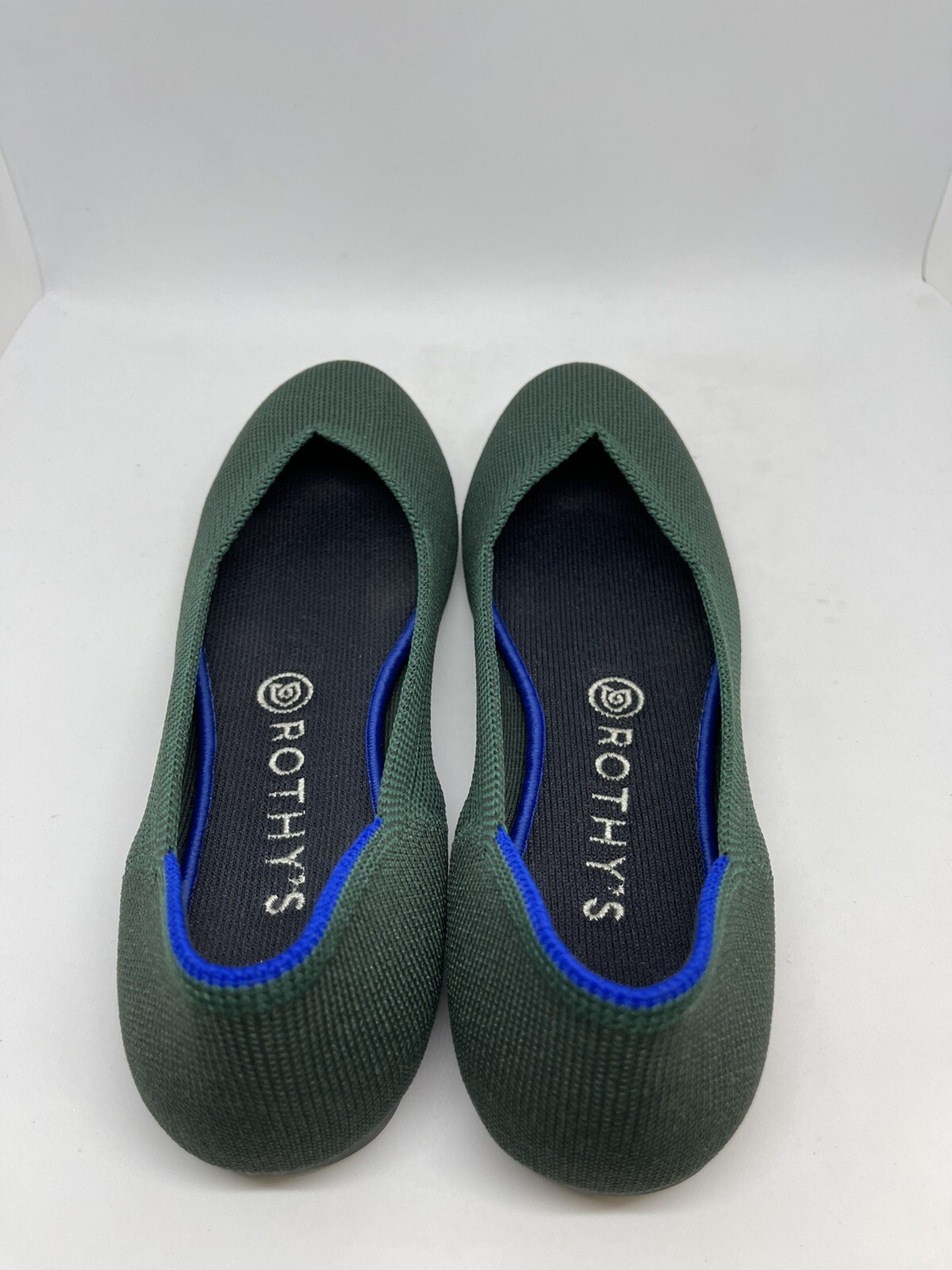 RARE MINT Rothys The Flat Retired Women US 8.5 Green … - Gem