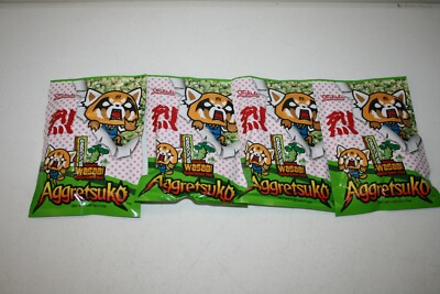 Lot of 4 NEW Sanrio Aggretsuko Roasted Wasabi Coated Green Peas 3.88 oz ...