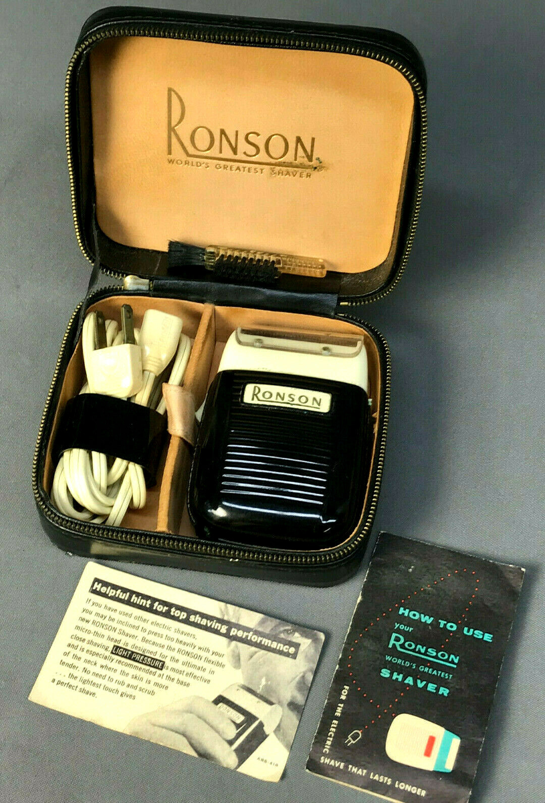 Vtg Mid-Century RONSON MOD4 Electric Shaver in Leather Case - Germany ...