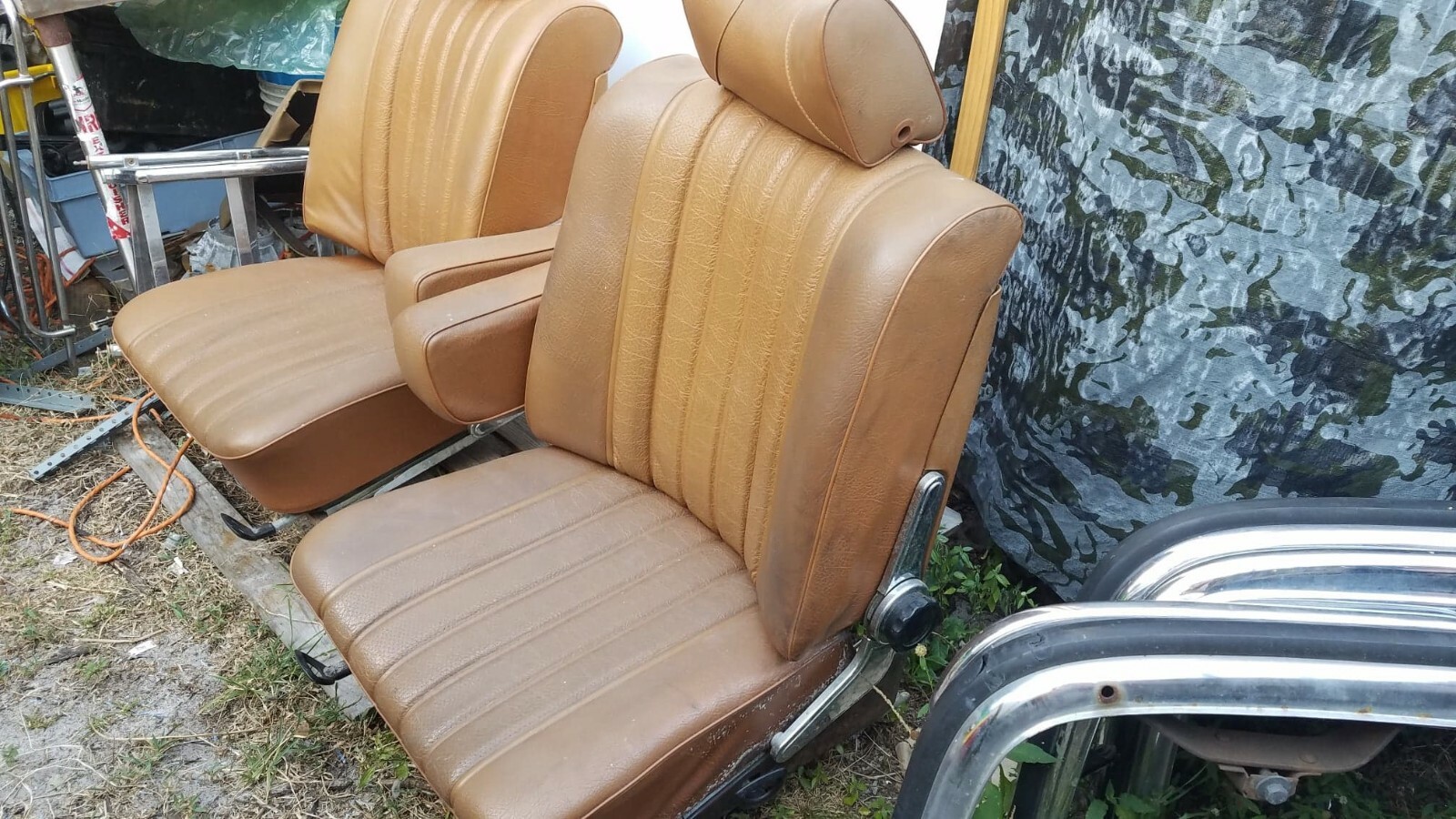 Mercedes w108 109 280SE SEL S Front Seat L&R in Bamboo with Headrest ...