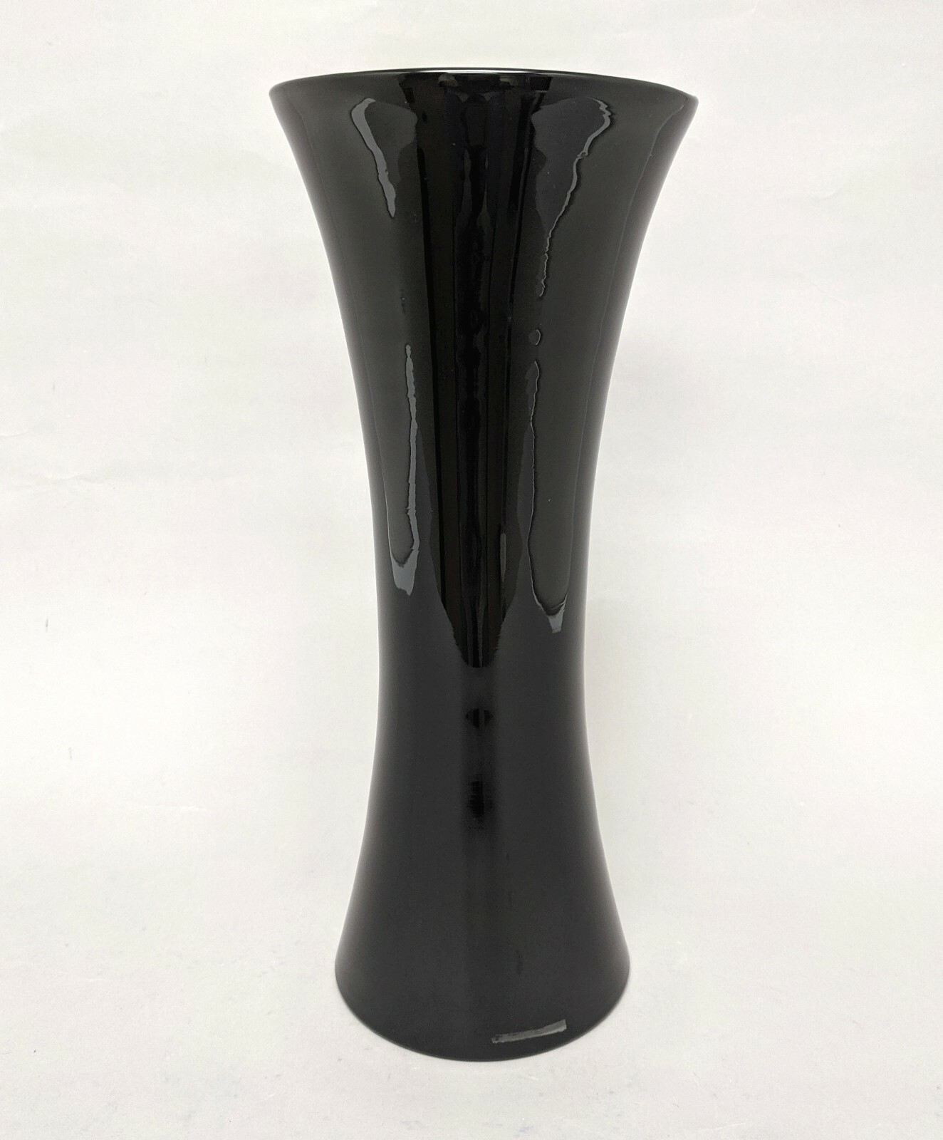 Vase Glass Black Concave, Center Piece for Weddings & Parties 6"Dia x ...
