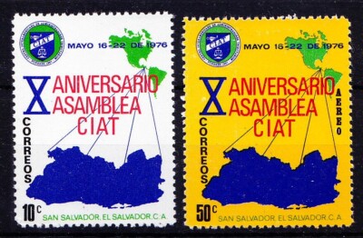 Salvador 1976 MNH 2v, 10th Ann. CIAT, Int. Tropical Agriculture - Map ...