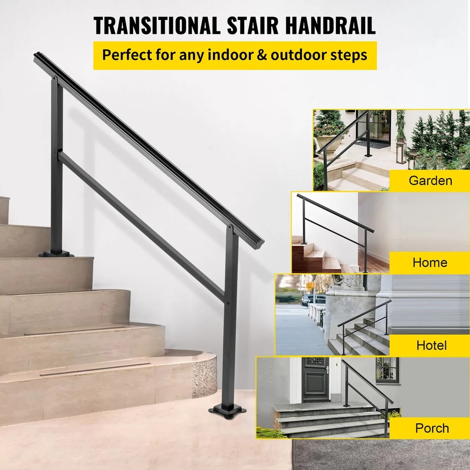 Uimoso Outdoor Steps Handrail Aluminum Hand Rail Stair Railing ...