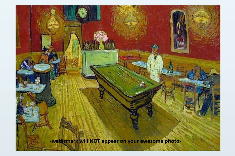 Pool Hall Van Gogh Cafe At Night PHOTO Art Print of 1888 Painting Game ...