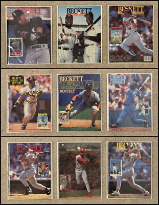 Beckett Baseball Monthly Magazine Lot of 9 w/Bo Jackson, Barry Bonds ...