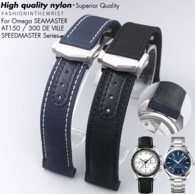 Nylon Sailcloth Watch Strap 19mm 20mm 21mm For Omega Speedmaster ...
