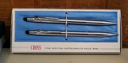 Vtg Silver Tone Cross Pen & Pencil Set 90’s Original Box USA Works | eBay