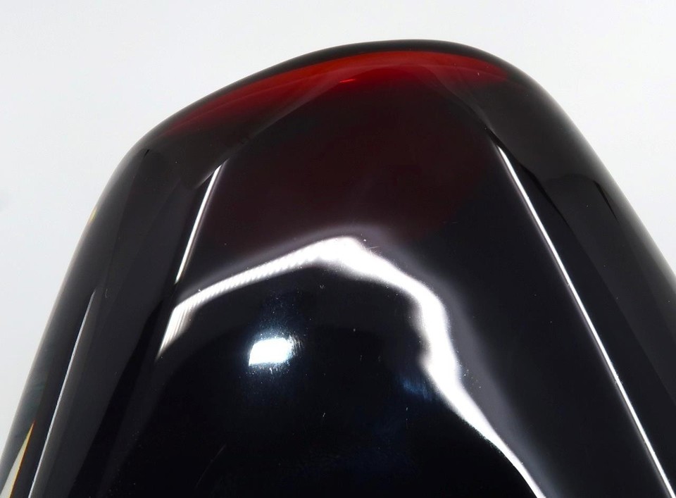 Studio Art Glass ADAM JABLONSKI Signed Hand-Crafted Deep Cherry Red ...