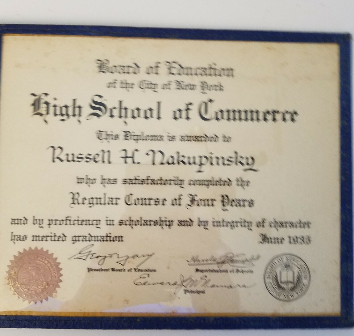 West Roxbury High School Diploma