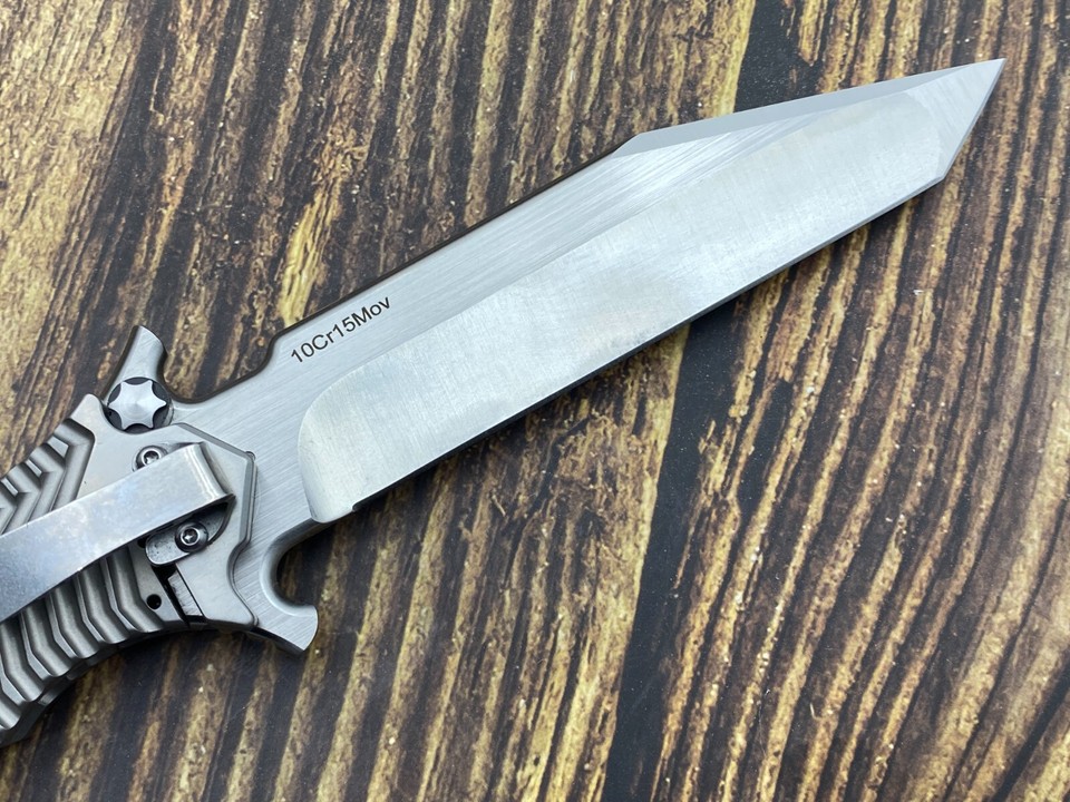 Knives 10Cr15Mov Outdoor TC4 Titanium Flipper Fast Open Folding Knife ...