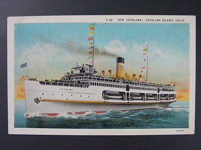 Catalina California CA Steamer Steamship Antique White Border Postcard ...