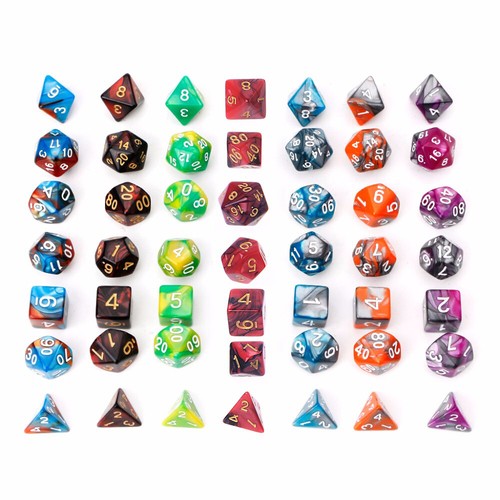 Playing Games Polyhedral Dice Mixed Color Dice Double-Colors Acrylic ...