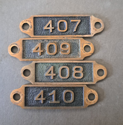 Antique Vintage Collectable Cast Bronze Safe Deposit Box Number Plates ...