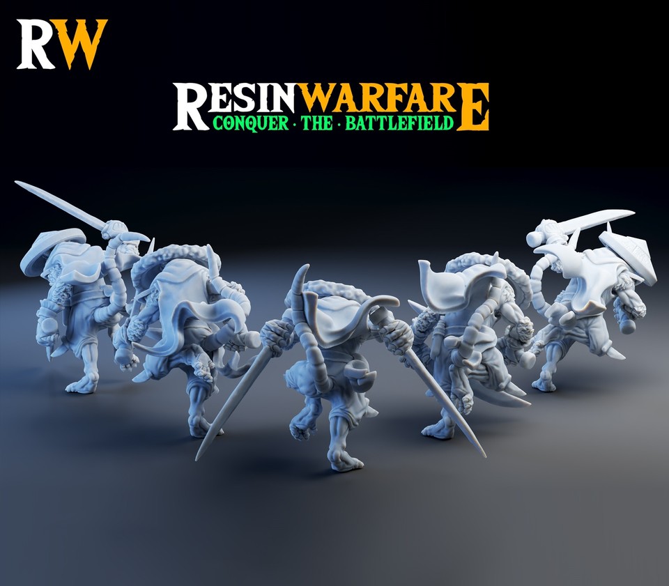 RAT IMMORTALS x5, Ratmen Army, Tabletop DnD Wargames Fantasy Rat ...