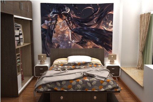 Overlord Albedo Tapestry Art Wall Hanging Sofa Table Bed Cover Poster ...