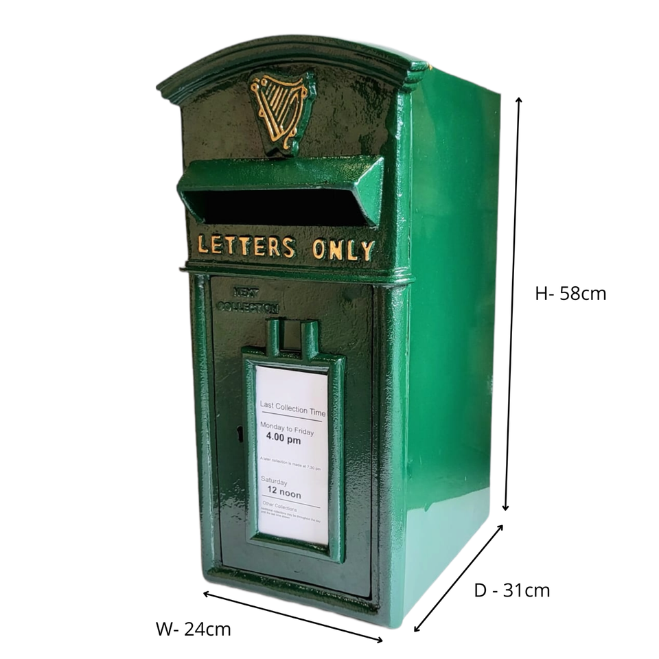 Post Box Wall Mounted/Pillar Mount Letterbox Irish Shamrock Green with ...