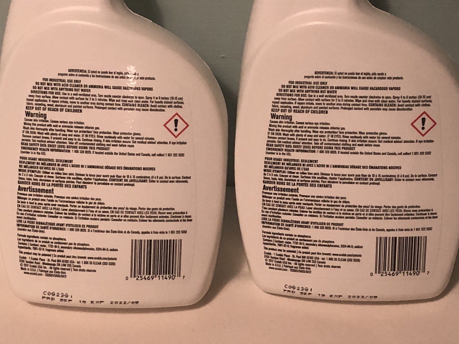 2- 20 FL OZ Ecolab Lemon Lift Heavy Duty Kitchen & Bathroom Cleaner ...