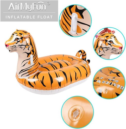 Airmyfun Giant Tiger Inflatable Float Pool Raft Swimming Lounger Sea ...