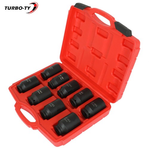 1/2" Deep Impact Socket Set Drive Metric Axle Hub Nut Socket 29-38mm 6 ...