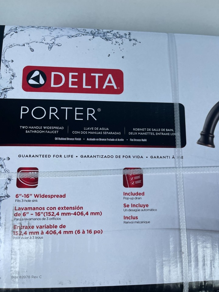 Delta Porter 35984LF-OB-ECO Widespread Bathroom Faucet Oil Rubbed ...