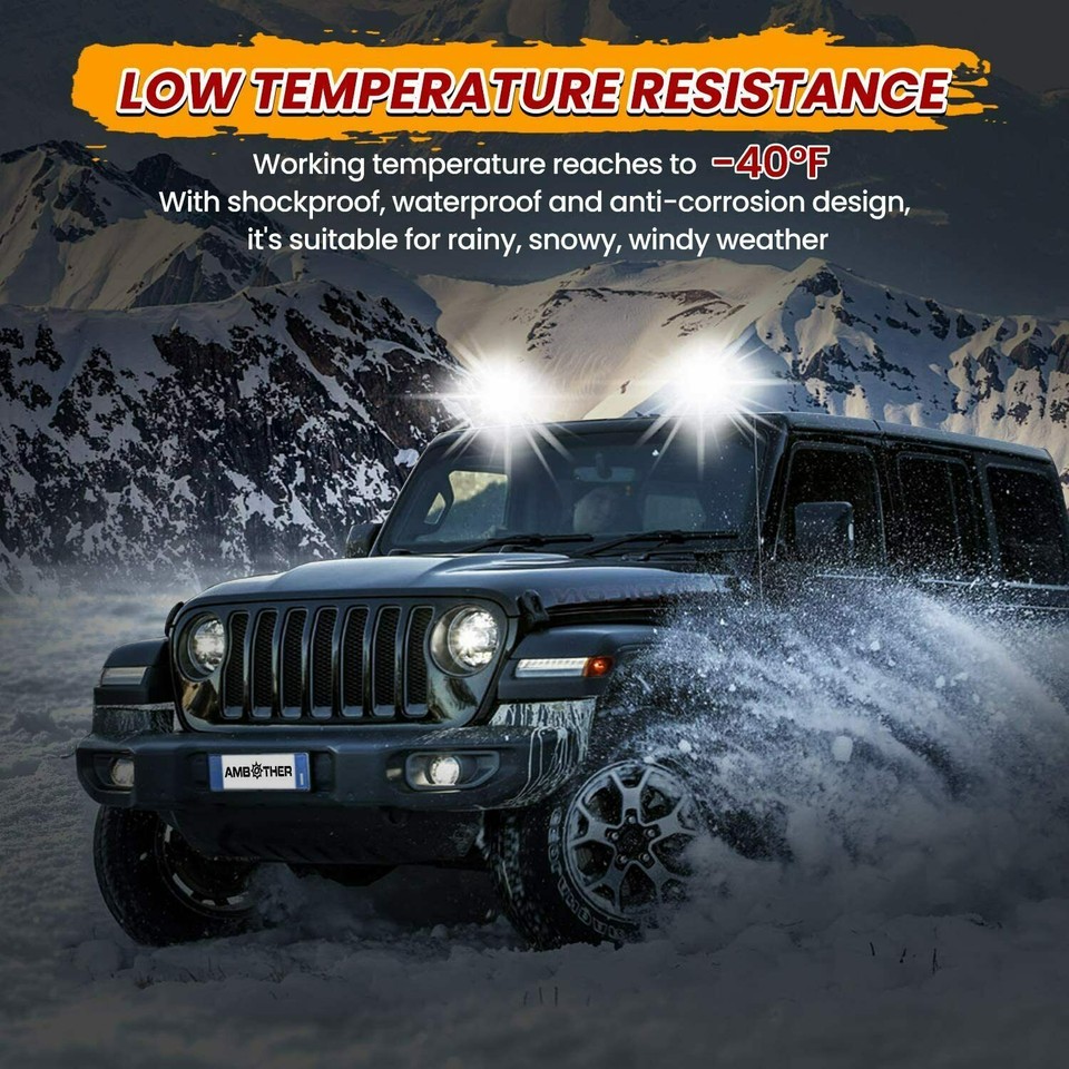Pair 4" INCH Led Work Light Bar Strobe Flash Cube Pods Off-road Lamp ...