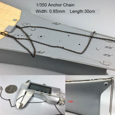 30cm Model Ship Anchor Chain Brass 1/350 Scale Link Black Accessory ...