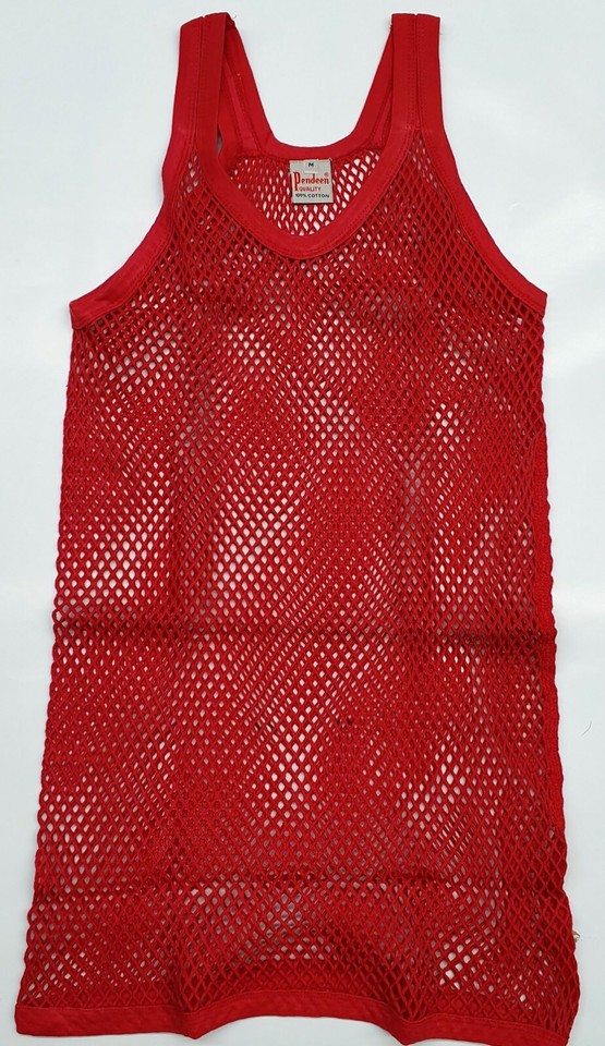 Original Pendeen Mens Premium 100% Cotton Mesh Fishnet String Vest Top ...