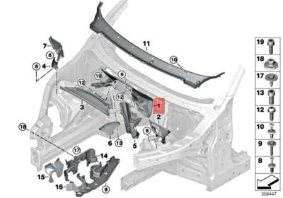 BMW Genuine Lower Center Engine Bay Partition | eBay