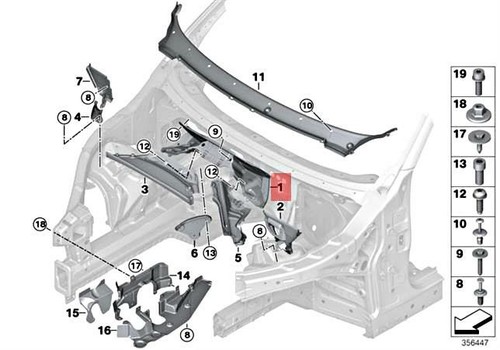 BMW Genuine Lower Center Engine Bay Partition | eBay
