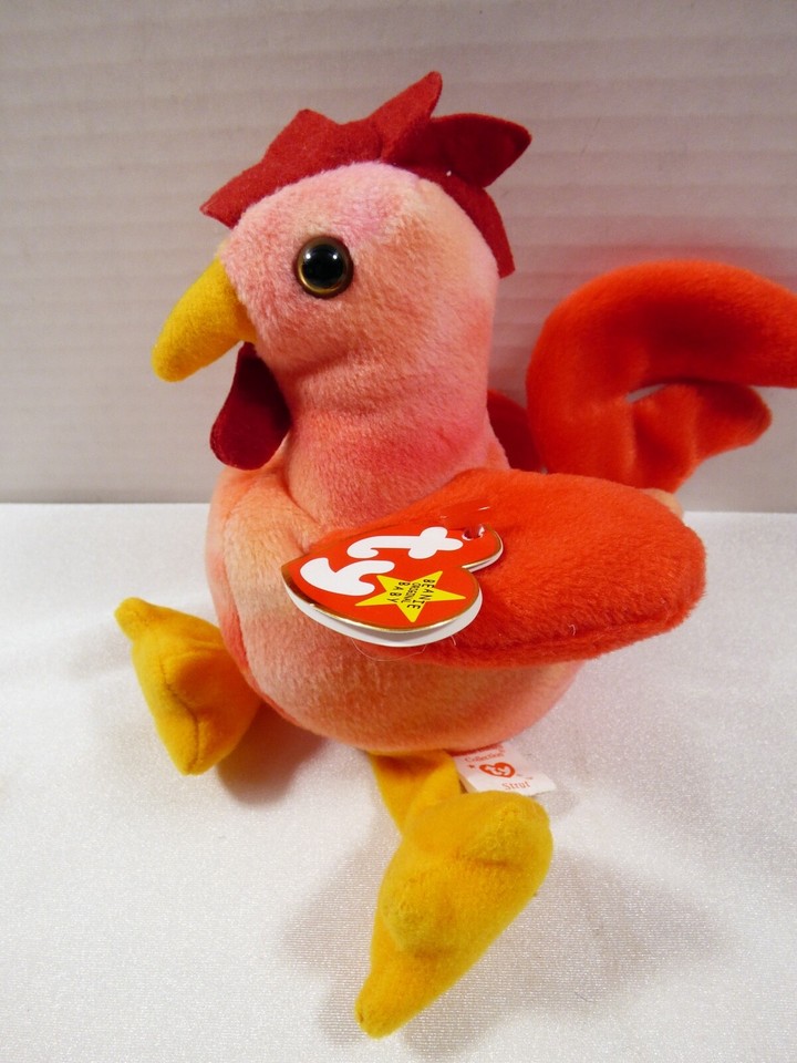 TY Beanie Baby original collection Strut Chicken 1996 P.E. Pellets ...