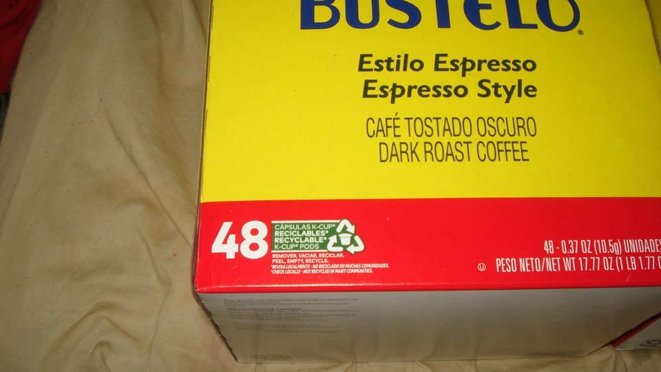 Cafe Bustelo Espresso Style Coffee Keurig K-Cup Pods, Dark Roast, one ...
