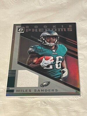 2019 Panini Optic Rookie Phenoms Miles Sanders Silver Prizm Relic Card ...