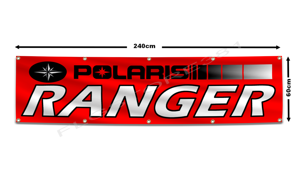 Polaris Banner Flag 2x8 Ft | Size: 2x8 ft | Red | Ranger Motorcycles ...