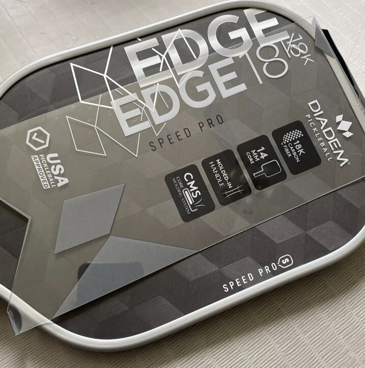 Diadem Sports, Edge 18K Speed Pro Pickleball Paddle, Raw Carbon/Silver ...
