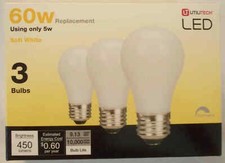 4 Pack Dimmable Utilitech A15 Bulb 4w LED Light Bulbs 40w 350lm for ...