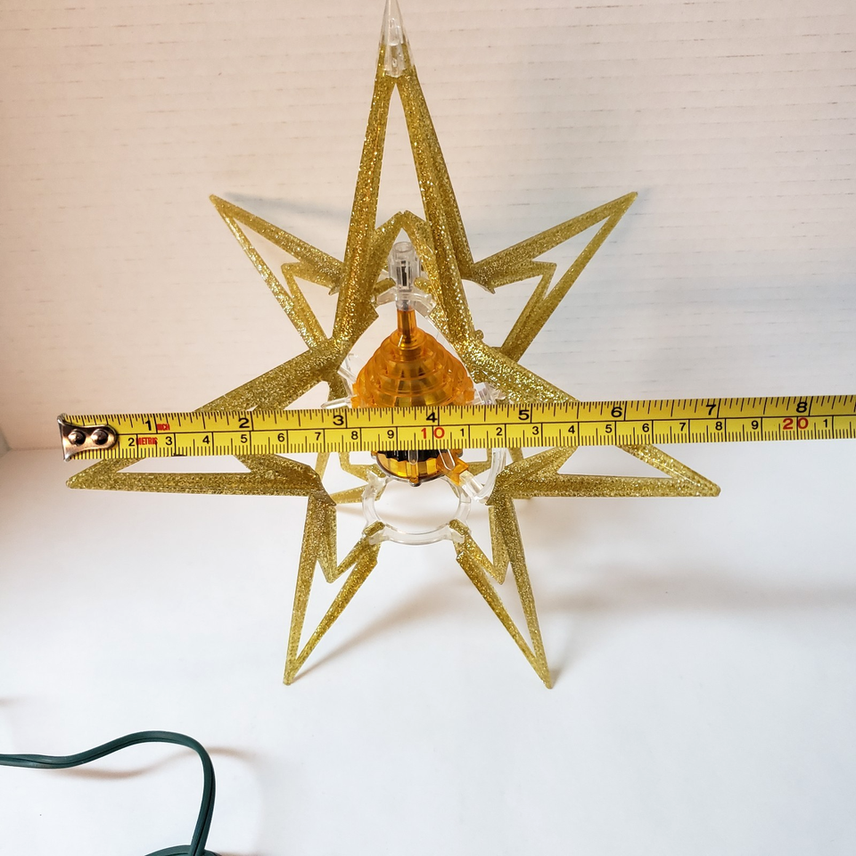 Merry Glow Star Tree Topper Spinning Rotating Sputnik Vintage Christmas ...