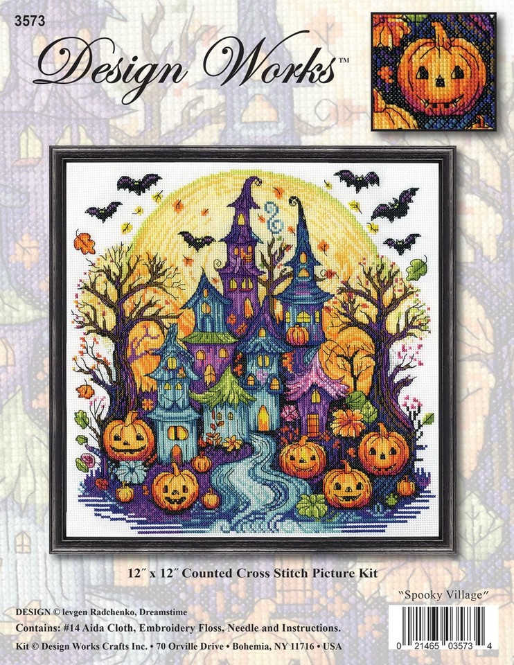 Design Works Crafts Inc. Spooky Village Counted Cross Stitch Kit | eBay