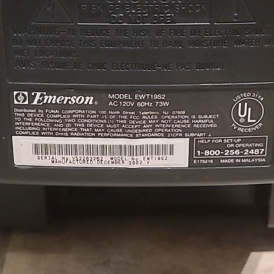 Emerson EWT19S2 19" CRT TV Front RCA Inputs - Retro Gaming | eBay