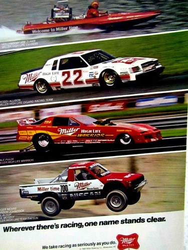 Bobby Allison Joe Zuber Dale Pulde Roger Mears Miller Original Print Ad ...